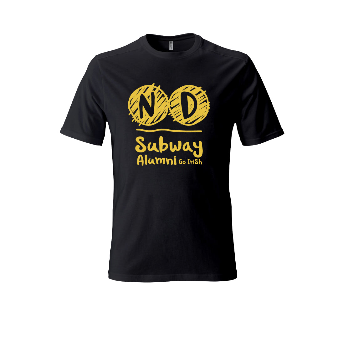 Kids ND Subway Alumni Gold Logo T-Shirt Navy/Black