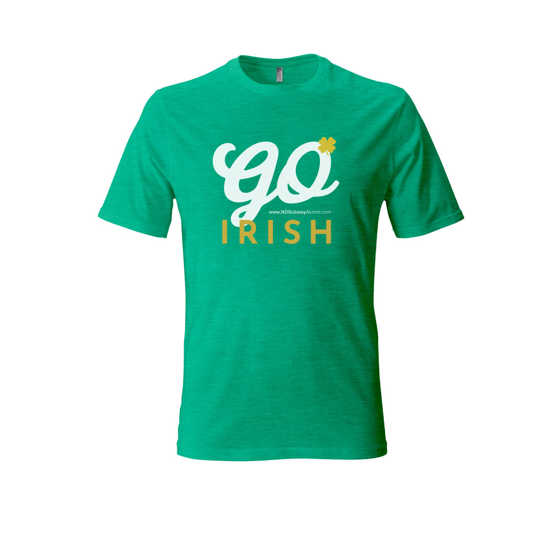 Go Irish Script T-Shirt Navy/Green – ND Subway Alumni